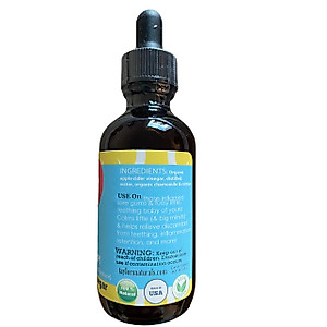 Bye-Bye Teething, Hello Sleep! Natural & Organic Baby Teething Relief & Calming Tincture | Soothes Inflamed Gums, Irritability & Pain – Encourages Sleep | Glass Bottle (Apple Cider Vinegar)