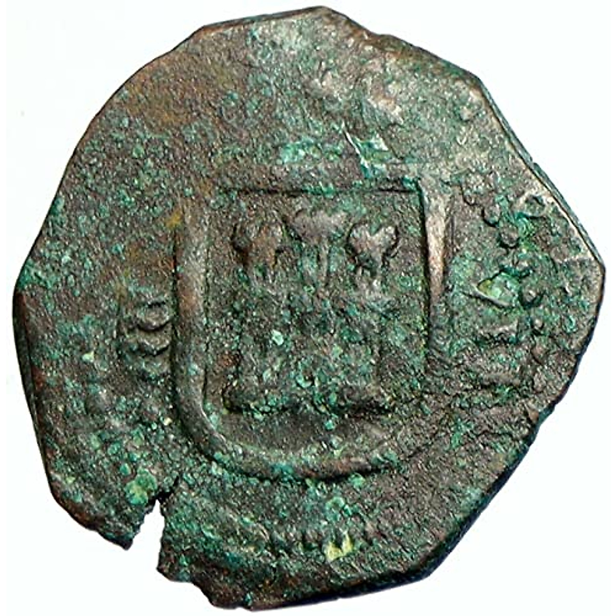 1655 ES c1620 SPAIN King Philip IV Antique OLD Spanish Co 8 Maravedís Good Uncertified