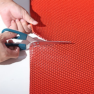 MYOYAY 3' x 16.4' Non-Slip PVC Drainage Floor Mat Commercial Wet Area Floor Mats for Outdoor Indoor Restaurant Kitchen Bar Swimming Pool Splash Matting Water Drain Flooring Mat, Red