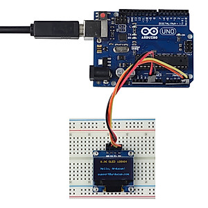 UCTRONICS 0.96 Inch OLED Module 12864 128x64 Yellow Blue SSD1306 Driver I2C Serial Self-Luminous Display Board for Arduino Raspberry Pi Pico