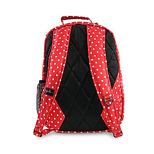 JuJuBe Be Packed Backpack/Diaper Bag, Black Ruby - Red/White Polka Dots