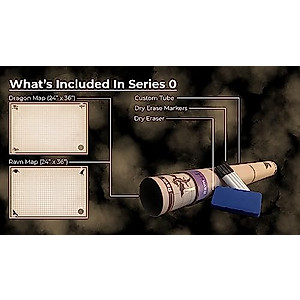 DND Battle Mat Ultimate 2 Pack Starter Set Accessory for RPG Role Playing Games 24" X 36" Ultradurable Non-Staining Dry/Wet Erase Premium Vinyl Battle Grid Ravnspire Series 0 (Series 0)