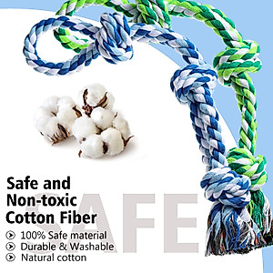 XIGOU Dog Rope Toys 2 Pcs Indestructible Dog Toys, Dog Chew Toys for Aggressive Chewers, Tough Puppy Teething Chew Toys for Boredom, Dental Cleaning Tug of War Dog Toy, Great for Small to Large Breed