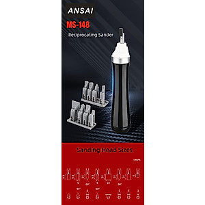 ANSAI Electric Reciprocating Sander, With 8pcs 3D Print ABS Head For Hobbies,Art,Miniature,figure polishing,sanding
