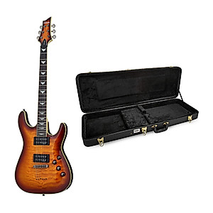 Schecter Omen Extreme-6 6-String Electric Guitar (Right-Handed, Vintage Sunburst) Bundle with Hard Shell Protective Carrying Case (2 Items)