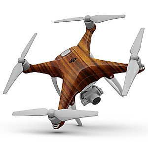 Design Skinz Design Skinz Bright Red Ebony Woodgrain Full-Body Wrap Decal Skin-Kit Compatible with The Drone DJI Phantom 3/Phantom 3 Pro