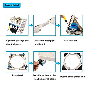 Artilife Multi-Functional Furniture Dolly Roller Base Adjustable Removable Base Refrigerator Stand for Washing Machine Refrigerator and Dryer