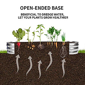 GADI Raised Garden Bed Kit for Vegetables Flower Galvanized Metal Planter Boxs Designed for Easy DIY and Cleaning Not Twist Or Rot (Silver)