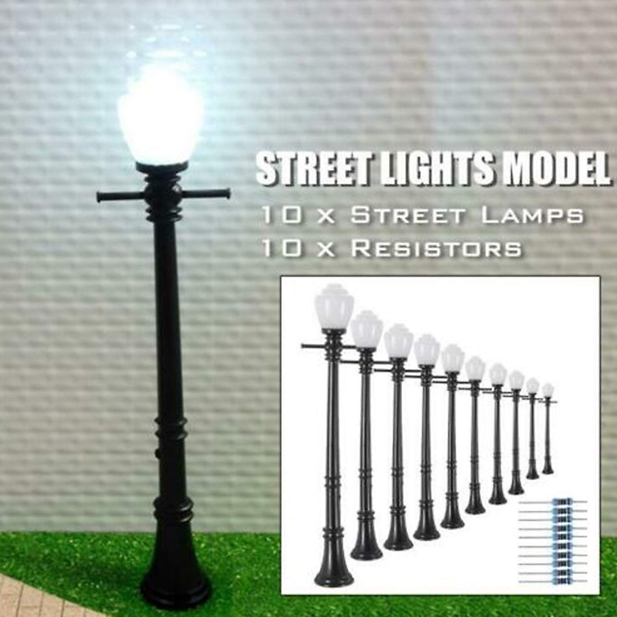 Artudatech 10PCS LCX04 Model Railway Lamppost Lamps Street Lights O Scale LEDs