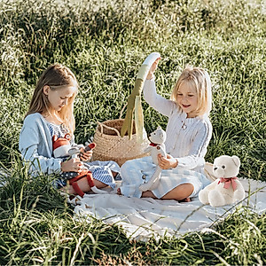 Adorlynetty 11.4” Small Teddy Bear with Heart Cute White Teddy Bear Stuffed Animals for Valentines Day Soft Stuffed Bear Plush Bear Plushie Toys Gifts for Girlfriend Boyfriend Kid