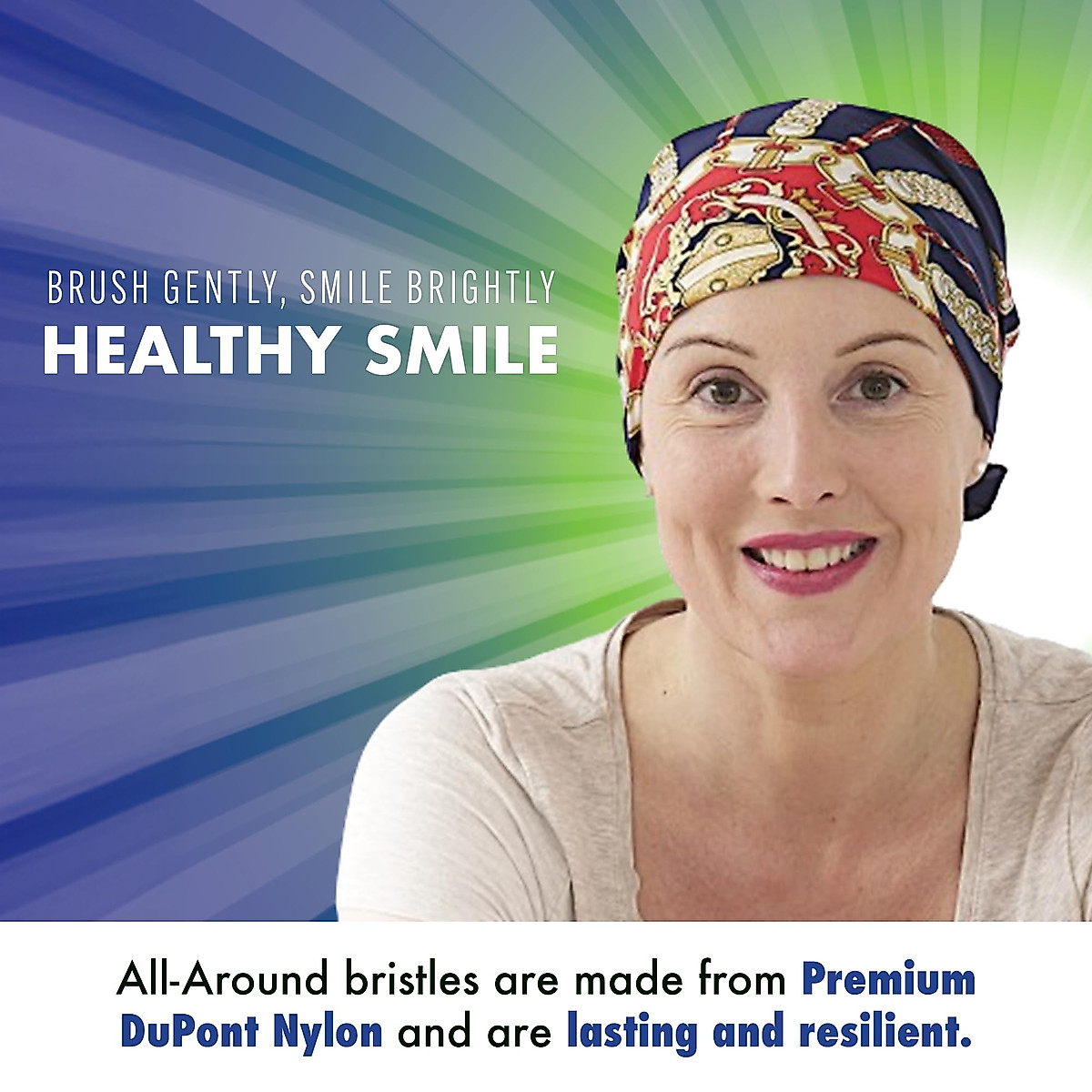 Brilliant Specialty Adult Round Toothbrush for Sensitive Mouths to Support Chemo and Other Sensory Oral Care Needs with Ultra Soft Bristles, Teal, 1 Pack