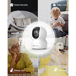 EZVIZ 2K+ Indoor Security Camera, WiFi, 360° Coverage, Night Vision, Auto Motion Tracking, Pet Baby Monitor, Two Way Talk, Compatible with Alexa (CP1 2K+)