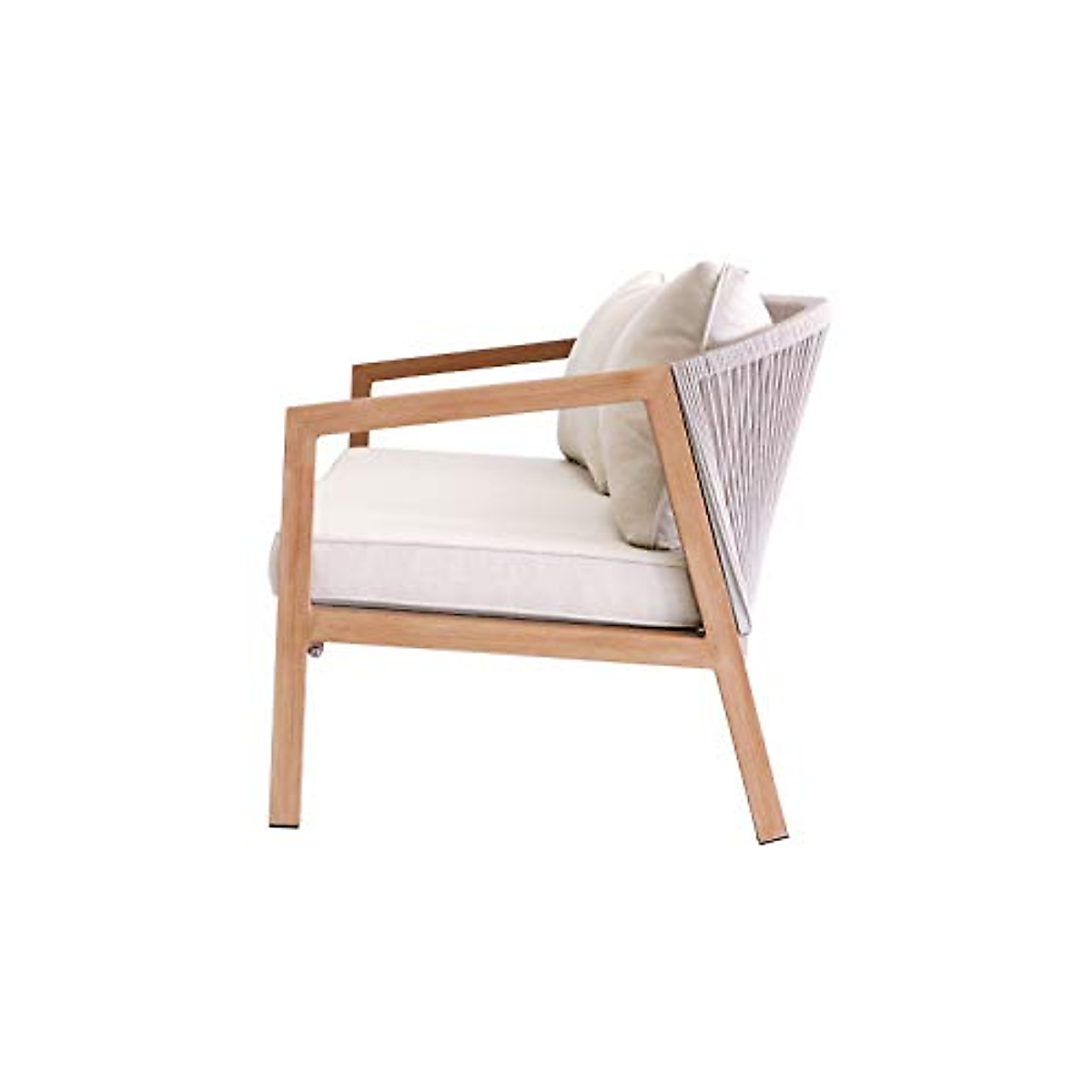 Quality Outdoor Living 65-YZ04OH Oak Hill 4-Piece Outdoor Deep Seating Conversation Set, Medium, Faux Wood + Rope