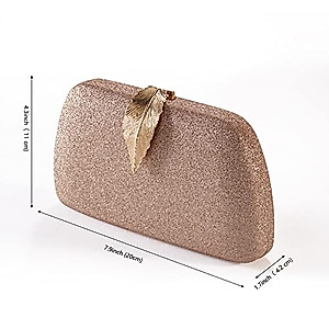 GEGELE Evening Bag with Detachable Chain, Clutch Purse for Women, Sparkling Party Handbag for Wedding, Prom, Banquet
