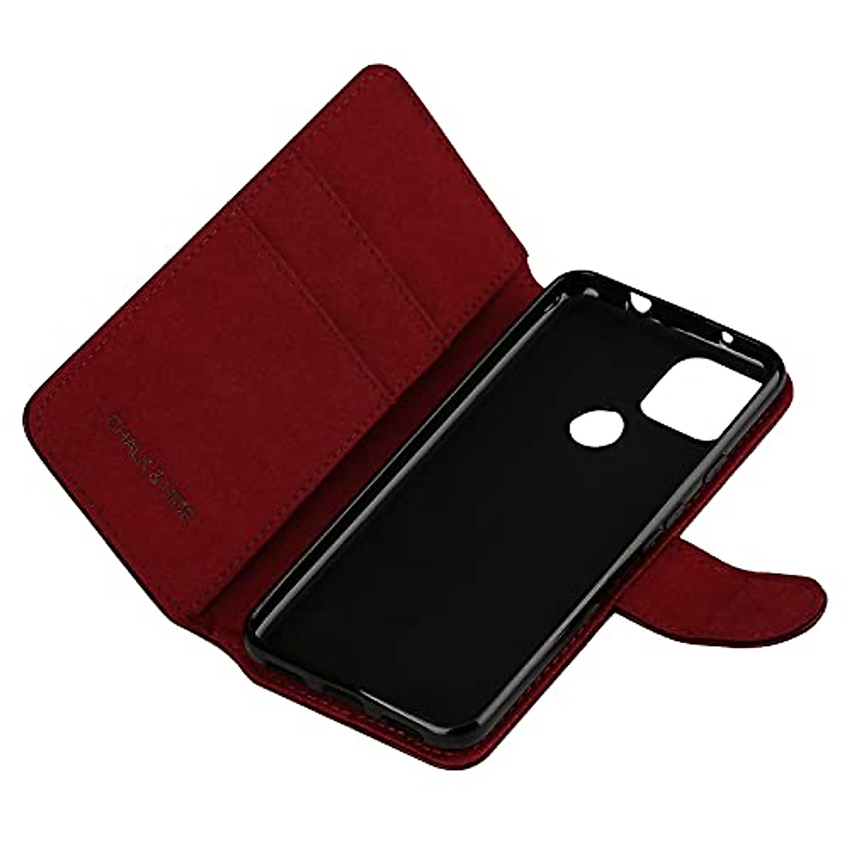 Chalk & Hide - Real Leather Book Wallet Case Cover for Sony Xperia 1 III (2021), Real Leather Design with Card Slot, Magnetic Closure and Built in Stand - Burgundy