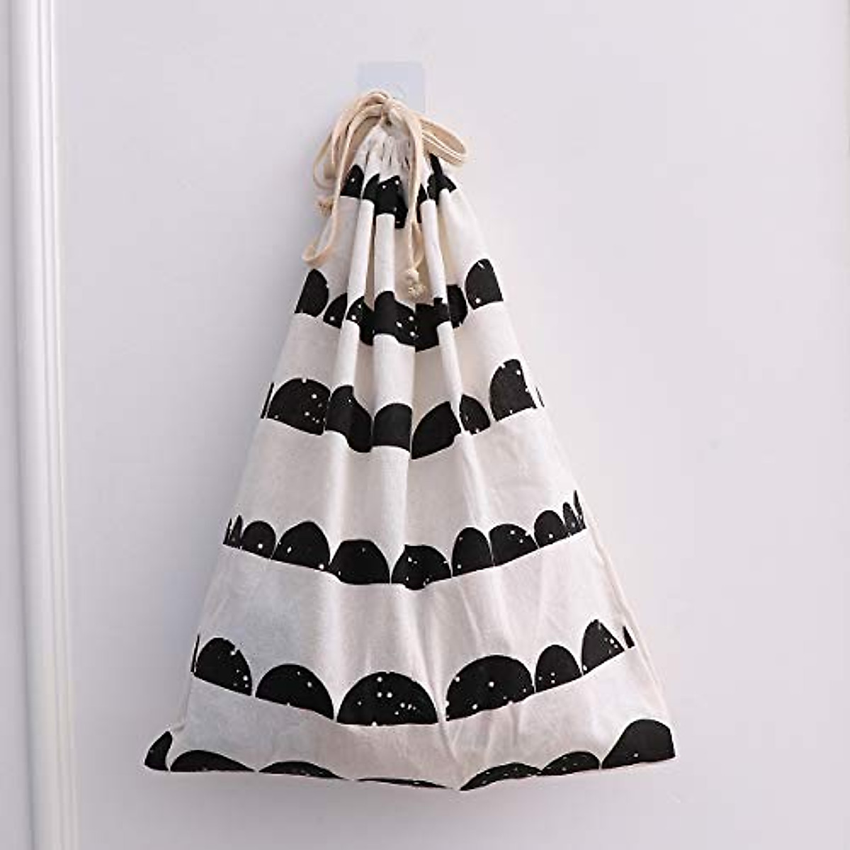 DOITOOL Washable Bundle Pocket Diaper Storage Bag Canvas Drawstring Bag Children s Toy Organiser (Semicircle)