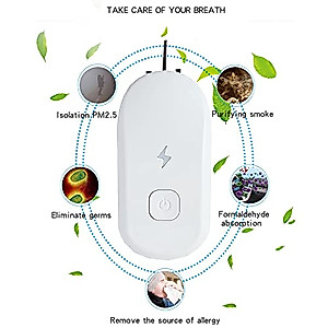 Mini Portable Personal Air Purifier Necklace with USB Rechargeable, Air Ionizer Eliminates for Bedroom, Airplane, Pollen, Smoke, Dust Outdoor, Travel