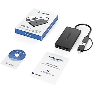 WAVLINK USB 3.0 or USB C to HDMI Adapter for Dual Monitors, Universal Video Graphics Adapter for Mac and Windows, Thunderbolt 3/4, USB 3.0 or USB-C, 1080p@60Hz