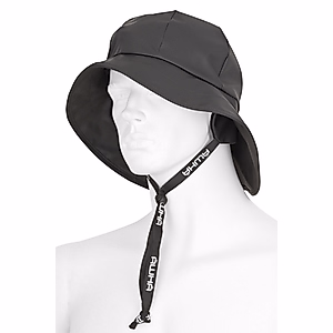 AWHA Souwester, Rain Hat Black/Unisex - Waterproof Cap with Wide Brim and Earflaps
