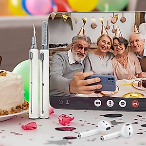 CRAFTUS Airpod Cleaner Kit, Earbuds Cleaning Kit for Airpods Pro 1 2 3, Airpods Cleaning Kit with 2 Soft Spiral Brush, 1 Sim Pin and 1 Putty for Bluetooth Earphones Case, iPhone Charging Jack