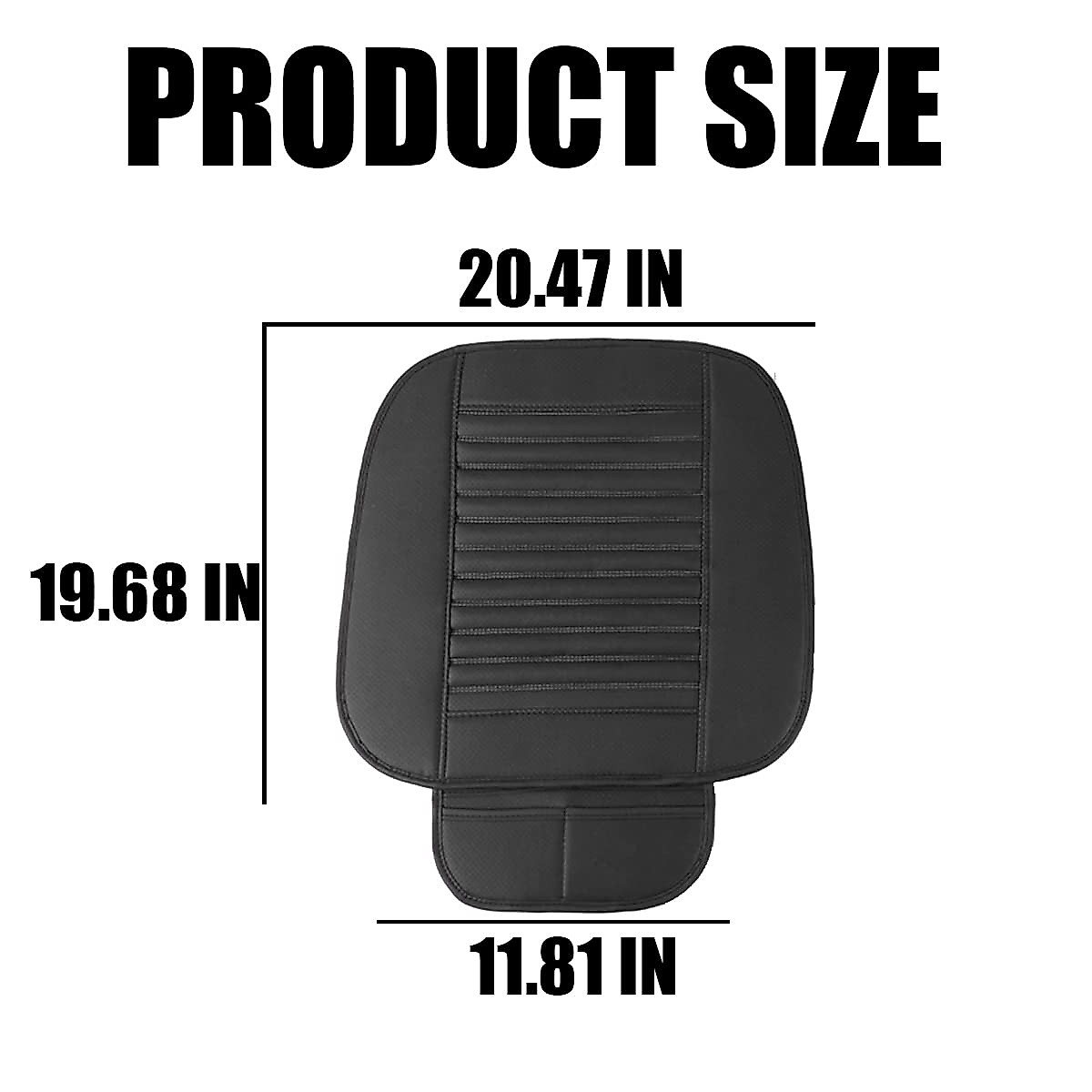 zipelo 2 Pack Car Seat Covers for Front Seats, Breathable Leather Cushion Protector, Anti-Slip Driver Seat Padded with Storage Pockets, Auto Interior Decoration for Most Vehicles (Black)