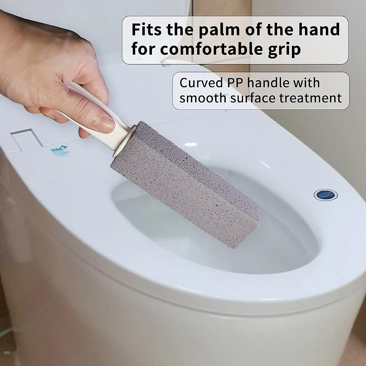 Fovcos Pumice Stone for Toilet Cleaning, Pumice Cleaning Stone with Handle, Toilet Cleaner, Pumice Stone, Toilet Wand, Toilet Bowl Cleaner Brush, Toilet Brush