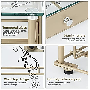 Coffee Pod Holder, Tempered Glass Top Coffee Pod Drawer Compatible with k cup Coffee Pods, Holds 36 Pods Coffee Pod Storage Drawer Organizer for Coffee Shop Office Kitchen Counter 14 × 13 × 3 in