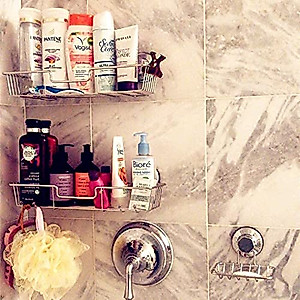 iPEGTOP 4 in1 Suction Cup Shower Caddy Bath Wall Shelf + Soap Dish Holder