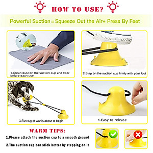 TIMO BUBBLE Nature TPR Rubber Puppy Suction Cup Rope for Teething, Durable Nearly Indestructible Aggressive Chewer Toys for Small Medium Large Breed, Mental Stimulation Keep Dog Busy