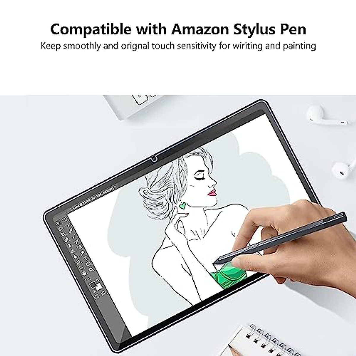 Aircawin Screen Protector for 11'' Amazon Fire Max 11 2023, 2 Pack 9H Tempered Glass Film for Fire Max 11,(Face ID&Fire Max 11 Stylus Pen Compatible),HD Clear,Bubble Free,Scratch-Proof,Case Friendly