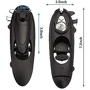 Can Opener Manual 8 in 1 Multifunctional Stainless Steel Bottle Opener with Smooth Edges Hand Held Kitchen Tool with Rotary Handle Gifts for Seniors Safe and Easy to Use （Black）