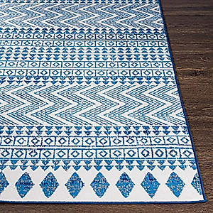 Artistic Weavers Bohemian Moroccan Calliope Area Rug, 5 ft 3 in x 7 ft, Navy