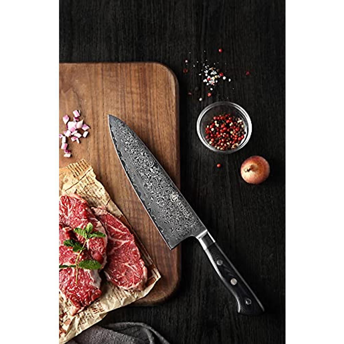 KATSURA Gyuto Chef Knife – 8.25 Inch – Ultra-Wide Blade 55mm – Japanese Premium AUS 10, 67 Layers Damascus Steel Knife