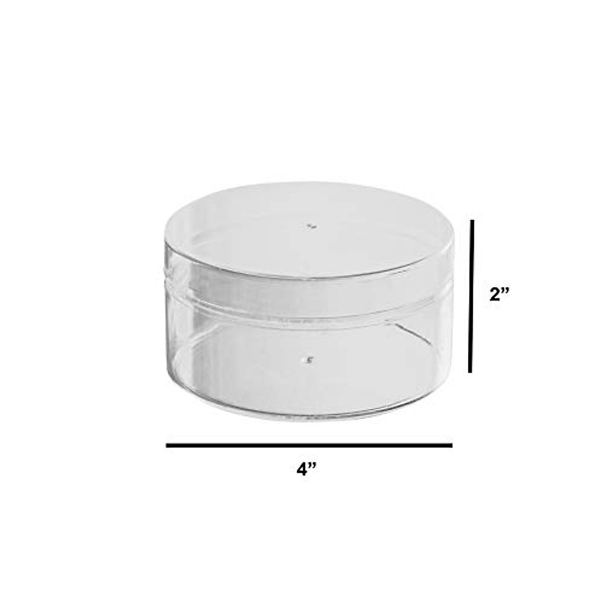 Hammont Clear Acrylic Boxes Round - 12 Pack - 4”x2” - Small Circle Lucite Containers for Candies, Gifts, Weddings, Party Favors, Treats & Accessories, Plastic Storage Boxes