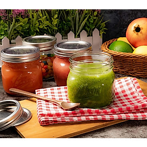 Ieavier 6 PACK Wide Mouth Mason Jars 16oz with Airtight Lids and Bands, Canning Jars with Crystal Glass for Food Storage, Spice Jars, Canning, DIY Projects, Jam, Jelly, Honey, Preserving, Drinking