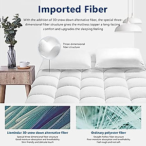 Liomindar King Mattress Topper Extra Thick Mattress Pad Cover Super Soft Breathable Down Alternative Fill Pillow Top Bed Topper with 8-21Inch Deep Pocket