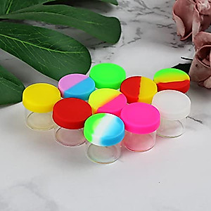 TruAres 5ml Glass Jars with Silicone Lids Airtight Multi Use Containers 50-Pack