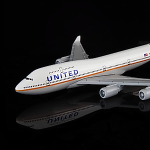24-Hours Airplane Model United Airlines B747 Plane Model Alloy Metal Aircraft Model Birthday Gift Plane Models Chiristmas Gift 1:400