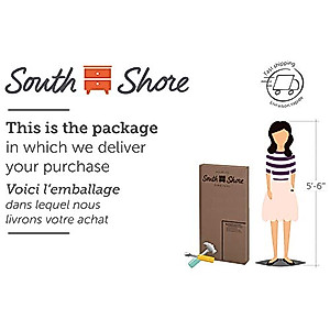 South Shore Farnel 2-Door Storage Cabinet-Pure White, Tall with 4