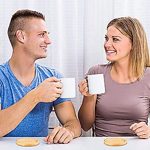 10 Pieces 3.74 Inch Round Bamboo Coaster Drink Small Bamboo Saucers Plant Trays Tabletop Planters Protection Decoration