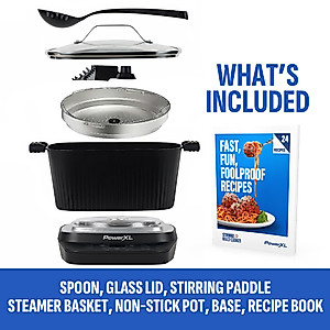 STIRMAX PLUS 7.5 Quart Digital Multi-Cooker with Automatic Paddle to Stir and Shred, 9 in 1 programmable presets to Sauté, Sear, and Brown Food Before Simmering – Accessories & Cookbook Included