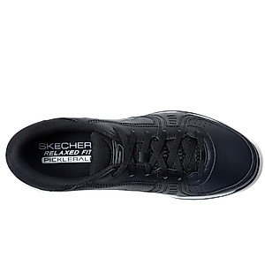 Skechers Men's Viper Court Smash-Athletic Indoor Outdoor Pickleball Shoes | Relaxed Fit Sneakers, Black/White, 10.5 X-Wide