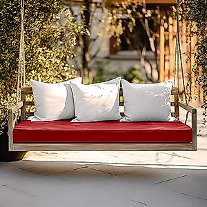 ROFIELTY Bench Cushion,42x18 inch Durable Outdoor Cushions with Handle for Indoor/Outdoor, Garden Bench, Patio Seating and Swing Chair(Red)