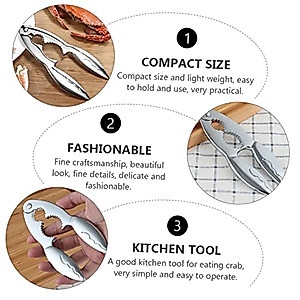 Housoutil 1pc Crab Claws Nut Funnel Crab Leg Crackers Walnut Sheller Zinc Alloy Crab Tool Crab Plier Tool Practical Crab Grip Silver Seafood Pistachio Zinc Alloy Seafood Forks Kit