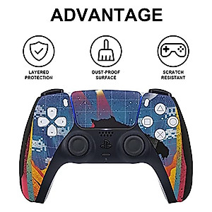 PlayStation 5 optical drive version sticker protective cover, The Invaders ps5 controller protective shell (compatible with ps5 optical drive)