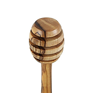 Generic Handcrafted Olive Wood Honey Dipper/Drizzler, Medium