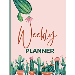 Weekly Cactus Planner 2024: Large One Year Monthly Planner From January 2024 to December 2024 (12 Months) With Federal Holidays | Monthly Weekly Agenda & Schedule Organizer |