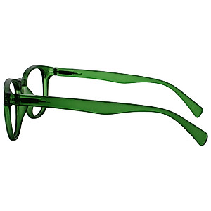 OPULIZE Pop Reading Glasses 2 Pack Fun Round Matt Frame Moss Green Spring Hinges Scratch Resistant Mens Womens RR2-6 +2.00