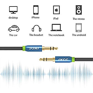 iXCC 4 Feet Male to Male 3.5mm Universal Aux Audio Stereo Cable Cord for Car and All 3.5mm-Enabled Devices, Apple, Samsung, Android, Windows and MP3 Player