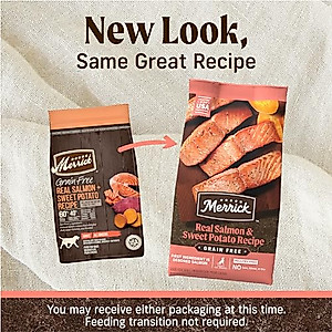 Merrick Premium Grain Free Dry Adult Dog Food, Wholesome And Natural Kibble With Real Salmon And Sweet Potato - 4.0 lb. Bag